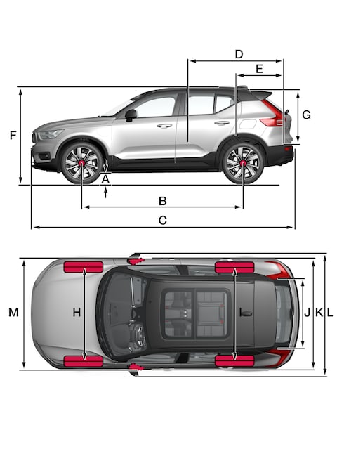 XC40 Recharge Pure Electric Dimensions | Volvo Support UK
